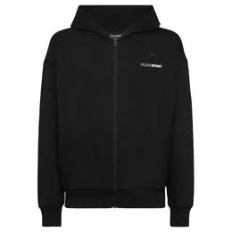 Kapuzensweatjacke Plein Sport "Scratch", Jungen, Gr. XS, schwarz (02, schwarz), Obermaterial: 87% Baumwolle, 13% Polyester, Sweatjacken Zip-Hoodie