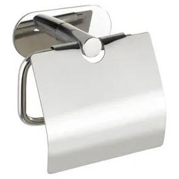 Toilettenpapierhalter Wenko "Orea", silber (silberfarben), B:14cm H:12,5cm L:7cm, Edelstahl, Toilettenpapierhalter