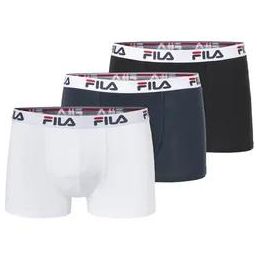 Boxer Fila "JUNIOR BOY BOXER SHORTS", Jungen, Gr. 134/140, schwarz (schwarz, wei&szlig; navy), Single Jersey, Obermaterial: 95% Baumwolle, 5% Elasthan, unifarben, k&ouml;rpernah, Unterhosen, f&uuml;r KIDS