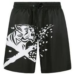 Badehose Plein Sport "Badehose", Herren, Gr. XXL, US-Gr&ouml;&szlig;en, schwarz-wei&szlig; (0201, schwarz, wei&szlig;), Obermaterial: 100% Polyester, Badehosen Badehose