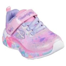 Lauflernschuh Skechers "ETERNAL HEART LIGHTS", Baby, Gr. 22, bunt (hellrosa, multi), Lederimitat, Textil, Glitzer, Schuhe Lauflernschuh, Blink,-Klettschuh mit Herz-Applikation, Gr&ouml;&szlig;enschablone zum Download