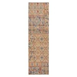 Teppich FLAIR RUGS "RILEY BLOCK GEO", beige (natur), B:60cm H:2mm L:230cm, Baumwolle, Kunstfaser, Teppiche, Teppich, Riley Block Geometrischer L&auml;ufer Teppich