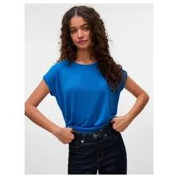 V&eacute;ro Moda Rundhalsshirt VERO MODA "VMAVA PLAIN SS TOP GAJRS NOOS", Damen, Gr. M, blau (daphne), Jersey, Obermaterial: 95% Lyocell, 5% Elasthan, unifarben, regular fit normal, Rundhals, Shirts Rundhalsshirt, Materialmix, regular fit