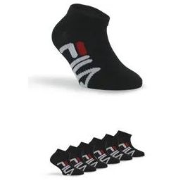 Sneakersocken Fila "JUNIOR UNISEX INVISIBLE SOCKS", M&auml;dchen, Gr. 31-34, schwarz, diverse Faserarten, unifarben mit Farbeinsatz, normal, Socken Sneakersocken, mit Logoschriftzug seitlich
