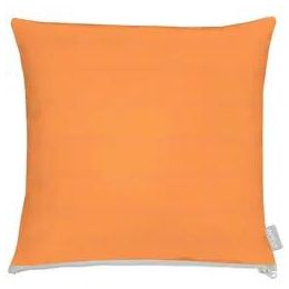 Dekokissen Apelt "3800", orange (orange, unifarben), B:39cm H:5cm L:39cm, Baumwolle, Polyester, Dekokissen_Sitzkissen_Kissenh&uuml;llen, Statement-Rei&szlig;verschluss