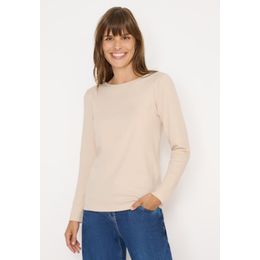Cecil Damen Langarmshirtoat milk beige, Gr. XXL, unifarben, Web, 100% Baumwolle, Shirts, aus reiner Baumwolle