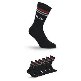 Socken Fila "UNISEX LIFESTYLE PLAIN SOCKS", Damen, Gr. 43-46, schwarz, Baumwollmischung, unifarben, normal, Socken Socken, mit Logo-Schriftzug