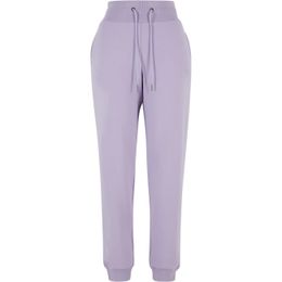 Urban Classics Damen Jogginghose "Urban Classics Damen Ladies Cozy Sweatpants", lila, Gr. XS, unifarben, 95% Baumwolle, 5% Elasthan, Hosen