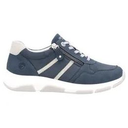 Keilsneaker Remonte, Damen, Gr. 38, blau (jeansblau, hellgrau), Lederimitat, Textil, Schuhe, Freizeitschuh, Halbschuh, Schn&uuml;rschuh in veganer Verarbeitung