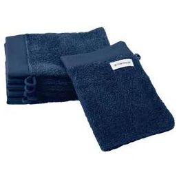 Waschhandschuh Tom Tailor HOME "Waschhandschuh COLOR BATH", blau (schwarz navy), B:16cm L:21cm, Frottier, Frottier, Handt&uuml;cher