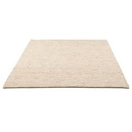 Wollteppich Sansibar "H&ouml;rnum", beige (schwarz, beige), B:40cm H:12mm L:60cm, Schurwolle, Teppiche, Handweb Teppich, meliert, reine gewalkte Wolle, handgewebt