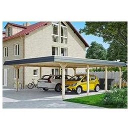 Skan Holz Doppelcarport SKANHOLZ "Wendland", beige (natur), B/H/T: 216cm x, Carports