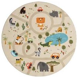 Teppich the carpet "Happy Life", beige, H:4mm &Oslash;:160cm, Polyester, Teppiche, Teppich, Life Kinderzimmer Teppich Spielteppich pflegeleicht