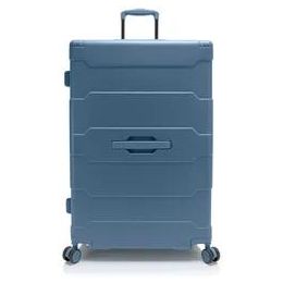 Hartschalen-Trolley Heys "ReNew, verschiedene Gr&ouml;&szlig;en und Farben", Gr. B/H/T: 49,8cm x 76,6cm x 30,4cm 125 l, blau (ocean), Kunststoff, clean, matt, Basic, Koffer, herausnehmbares Innenfutter Volumenerweiterung 5 Jahre Garantie
