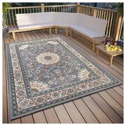 Teppich Hanse Home "Kadi", grau (grau,creme), B:80cm H:3mm L:165cm, Polyester, Polypropylen (PP), Teppiche, Teppich, In-& Outdoor, Teppich, Wetterfest, Balkon, Garten, Wohnzimmer, Orient