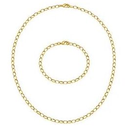 Gliederkette Lady, gold (vergoldet), Halsketten, Damen, 20cm, 50cm, Metall, Gliederkette
