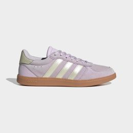 Damen Sneaker "BREAKNET SLEEK", adidas Sportswear, Gr. 40ice lavender, ice gold metallic, gum10, Leder, Synthetik, Schuhe, inspiriert vom Design des
