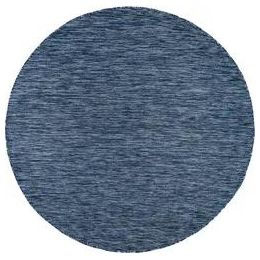 Teppich Bruno Banani "Venezia" Gr. 43, blau, H:4mm &Oslash;:160cm, Kunstfaser, Teppiche, Teppich, Flachgewebe, Sisal-Optik, meliert, UV-best&auml;ndig, Outdoor geeignet