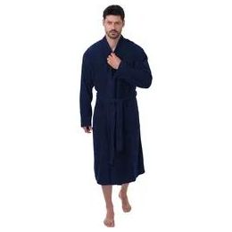 WEWO-Fashion Unisex-Bademantel WEWO FASHION "3049" Gr. XL, blau (navy), L:120cm, Leichtfrottier, Hausm&auml;ntel, leichter Reisebademantel