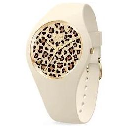 Ice Watch Quarzuhr ICE-WATCH "ICE leopard - Small - 3H", beige, Armbanduhren, Damen, Quarzuhr, Armbanduhr, Damenuhr, Silikonarmband, Wasserdicht bis 10 bar, analog