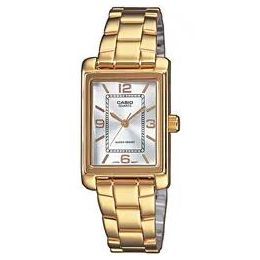 Quarzuhr, gold (goldfarben), Casio TIMELESS COLLECTION, Armbanduhren, Damen, Quarzuhr, Armbanduhr, Damenuhr, analog, Edelstahlarmband