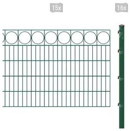Doppelstabmattenzaun Arvotec "ESSENTIAL 100 zum Einbetonieren "Ring" mit Zierleiste", gr&uuml;n (dunkelgr&uuml;n), H:100cm, Kunststoff, Stahl, Zaunelemente, Zaunh&ouml;he 100 cm, Zaunl&auml;nge 2 - 60 m