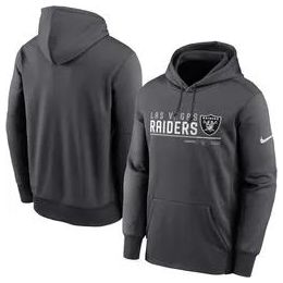 Kapuzenpullover Nike "Nike Hoodie Las Vegas Raiders Nike Therma", Damen, Gr. XXL, grau, 100% Polyester, Pullover Kapuzenpullover