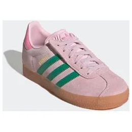 Sneaker Adidas ORIGINALS "GAZELLE COMFORT CLOSURE ELASTIC LACE KIDS", M&auml;dchen, Gr. 33, gr&uuml;n (clear pink, court gr&uuml;n, bliss pink), Leder, Schuhe Sneaker, f&uuml;r Kinder & Jugendliche