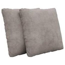 Sit & More Sofakissen SIT & MORE "Moreno, B: 45 cm", grau (taupe), B:45cm H:45cm T:12cm, 100% Polyester, Polsterauflagen, Sofakissen, Set: 2 St&uuml;ck, passend zur Serie