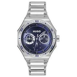 Multifunktionsuhr Hugo "GRAIL SPORT", silber (silberfarben), Armbanduhren, Herren, Quarzuhr, Armbanduhr, Herrenuhr, Edelstahlarmband, analog