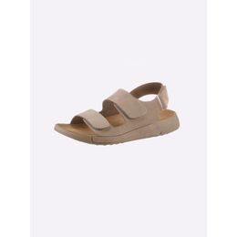 Casual Looks Damen Sandale, Gr. 40, beige, Nubukleder, Schuhe