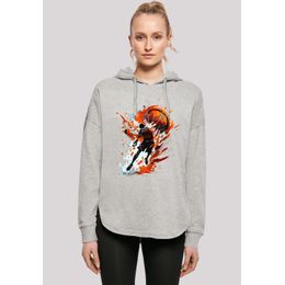 F4NT4STIC Damen Kapuzenpullover "Basketball Splash Sport Oversize Hoodie", grau, Gr. L, Obermaterial: 100% Baumwolle, Pullover, Print