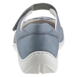 Waldl&auml;ufer WALDL&Auml;UFER Damen Ballerina "HENNI", Gr. 6,5, blau, Nubukleder, Schuhe, Klettschuh, Komfortschuh mit Perforation, H-Weite