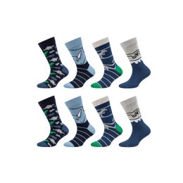 Camano Damen Socken "Kindersocken ca-soft 8er Pack", Gr. 27fog melange, 61% Baumwolle, 35% Polyamid, 4% Elasthan, gemustert, Socken, 8er Pack Ohne