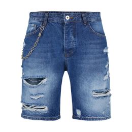 2Y Premium Herren Shorts "2Y Premium Herren 2Y Jeans Shorts", blau, Gr. 33, unifarben, 97% Baumwolle, 3% Elasthan, Hosen