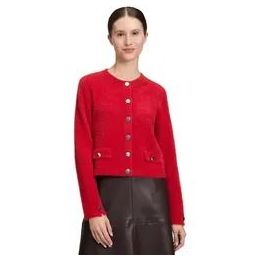 Strickjacke Betty Barclay "Damen mit Knopfleiste", Damen, Gr. 46, rot, Strick, Obermaterial: 55% Polyester, 45% Polyamid, gerade, Rundhals, Strickjacken Strickjacke