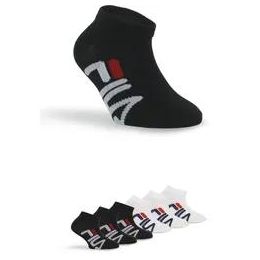 Sneakersocken Fila "JUNIOR UNISEX INVISIBLE SOCKS", M&auml;dchen, Gr. 23-26, schwarz-wei&szlig; (schwarz, wei&szlig;), diverse Faserarten, unifarben, normal, Socken Sneakersocken, mit Logoschriftzug seitlich