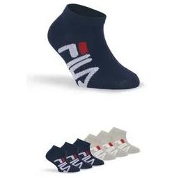 Sneakersocken Fila "JUNIOR UNISEX INVISIBLE SOCKS", M&auml;dchen, Gr. 23-26, blau (navy grau), diverse Faserarten, unifarben, normal, Socken Sneakersocken, mit Logoschriftzug seitlich