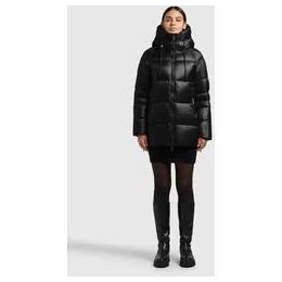 Steppjacke Khujo "CARA", Damen, Gr. S, schwarz, 100% Nylon, unifarben, regular fit, Raglan&auml;rmel elastischer Bund mit Windstopper, Jacken Steppjacke