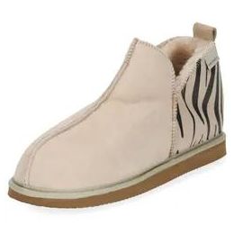 Hausschuh Shepherd "Shepherd Hausschuhe Leder", Damen, Gr. 40, schwarz (beige, schwarz), Leder, Schuhe Hausschuh
