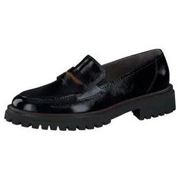 Slipper Paul Green "Paul Green Slipper Leder", Damen, Gr. 40,5, schwarz (schwarz lack), Leder, Schuhe Slipper