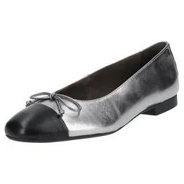 Ballerina Paul Green "Paul Green Ballerinas Leder", Damen, Gr. 39, schwarz (silber, schwarz), Leder, Schuhe Ballerina