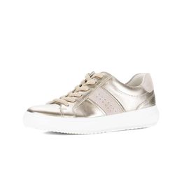 Gabor Damen Sneaker "Sneaker low Materialmix Leder/Lederimitat", Gr. 37gold, Schuhe