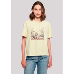 F4NT4STIC Damen T-Shirt "Ente Ostereier Blumen K&uuml;ken", gelb, Gr. XS, Obermaterial: 100% Baumwolle, Shirts, Premium Qualit&auml;t