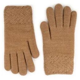 Strickhandschuhe Capelli New York, Damen, camel, Strick, Obermaterial: 100% Polyacryl, Handschuhe, dezenter Metallic-Schimmer, gemustert, hoch elastisch