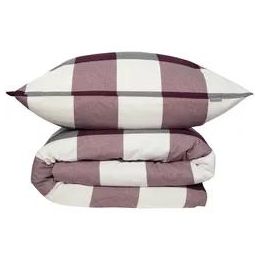 Bettw&auml;sche Schiesser "Alice aus weichem Baumwollflanell mit schlichtem Karo", burgund, B/L: 135cm x 200cm, 1 Stk., 1 Stk., Feinbiber, B/L: 80cm x 80cm, 2 Stk., Feinbiber, Obermaterial: 100% Baumwolle, Bettw&auml;sche, Bettw&auml;sche, Made in Green