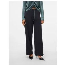 V&eacute;ro Moda Schlupfhose VERO MODA "VMBERLIN ZAMIRA MW WIDE PANT NOOS", Damen, Gr. XS (34), L&auml;nge 32, blau (blau graphite), Milano Rib, Obermaterial: 95% Polyester, 5% Elasthan, unifarben, loose fit normal, Hosen Schlupfhose, mit Stretch