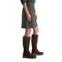 Marc O'Polo MARC O'POLO Damen Webrock "aus Boiled Wool"rocky grau melange, Gr. 42, unifarben, Obermaterial: 60% Viskose, 40% Schurwolle. Futter: 95% Polyester,