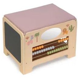 Spielcenter Musterkind "Motorik-Center Abelia, Safari", beige (natur, rosa), Motorikspielzeug, BabyB:42cm H:32cm T:32cm, Holz, aus Holz, B:42cm H:32cm T:32cm