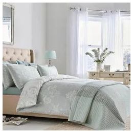 Wendebettw&auml;sche Laura Ashley "Josette, aus Baumwoll Satin", duckegg, B/L: 200cm x 200cm, 1 Stk., 2 Stk., Satin, B/L: 50cm x 75cm & 50cm x 75cm, 3 tlg., Satin, Obermaterial: 100% Baumwolle, Bettw&auml;sche, Wendebettw&auml;sche, mit floralem Muster, inkl 2 Kissenbez&uuml;ge